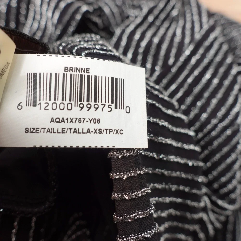 BCBGMaxAzria | Tops | Y2k Metallic Cocktail Shirt Xs Fitted Black ...